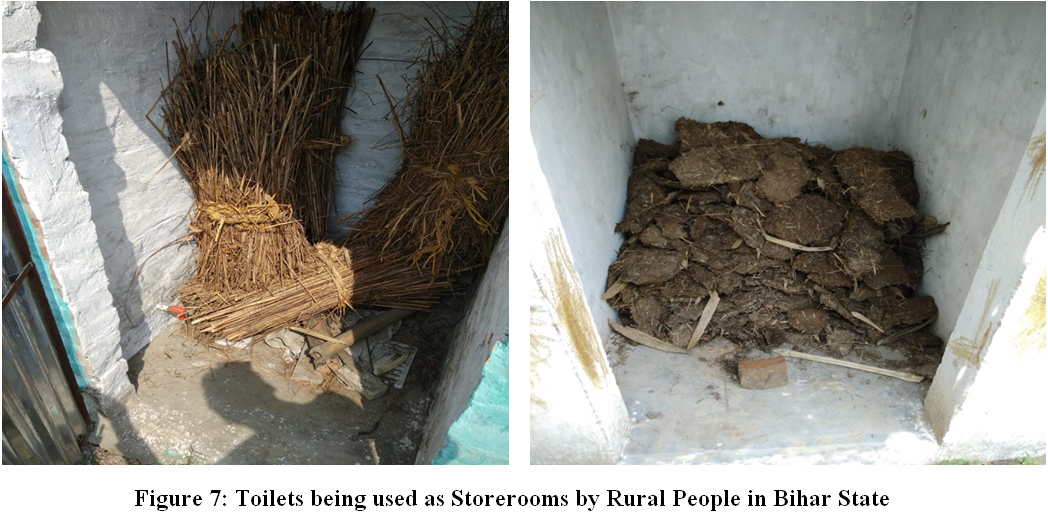 Figure 7: Toilets being used as Storerooms by Rural People in Bihar State.